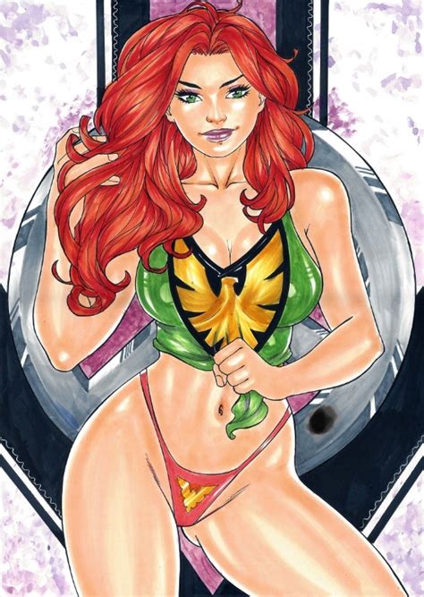 Rule 34 Bikini Bra Ed Benes Studio Female Jean Grey Lewd Marvel