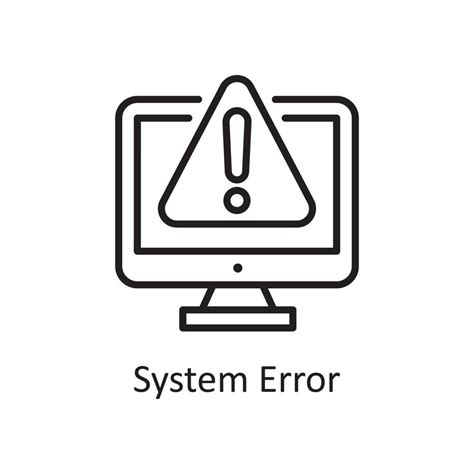 System Error Vector Outline Icon Design Illustration Design And