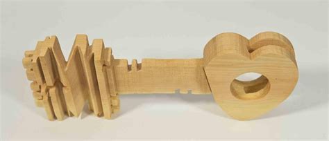 Ferdinando Codognotto The Key To Heart Wooden Sculpture By F