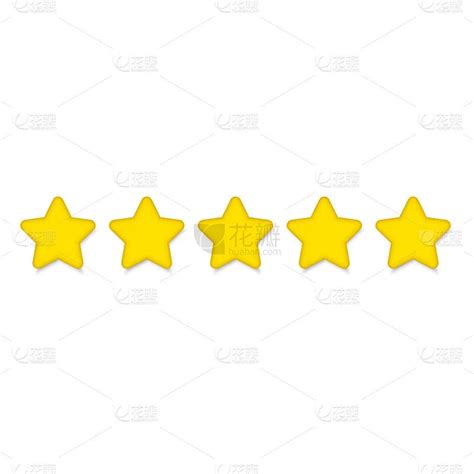 五颗金色的星星与白色背景上的反射，矢量eps10插图图片金色背景图片素材 花瓣网