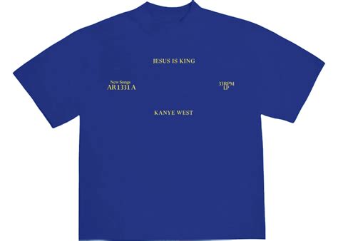 Kanye West Jesus Is King Vinyl I T Shirt Blue Fw19