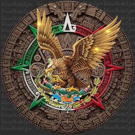 Gold Aztec Calendar Eagle Mexican Flag 16 15 Septiembre Png Cinco De