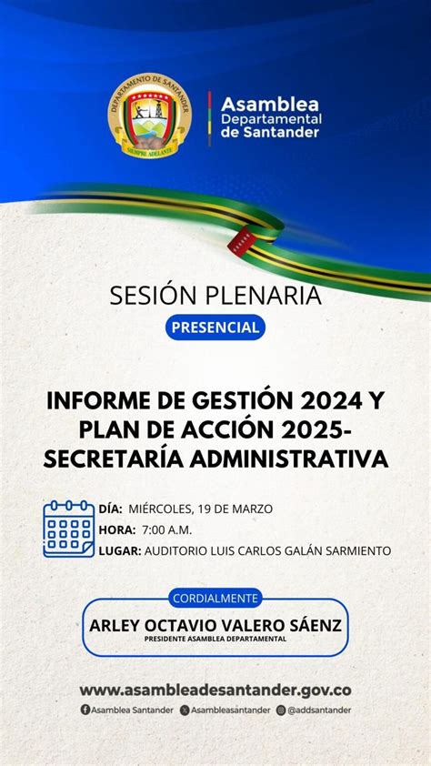 Sesión Plenaria 19 De Marzo De 2025 Asamblea Departamental De Santander