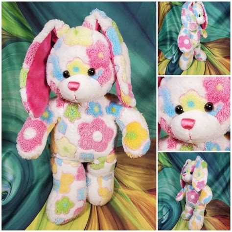 Build A Bear 16 Bunny Rabbit Stuffed Plush Flower Power Blossom Pastel