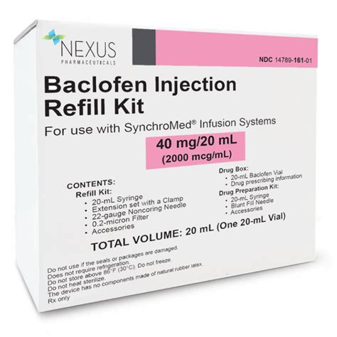 Baclofen Injection Refill Kit Nexus Pharmaceuticals