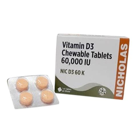 Nicholas Vitamin D3 Chewable Tablets 60000 Iu At ₹ 60box In Chennai