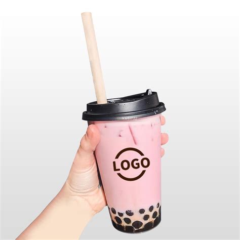 Disposable Pp Bubble Tea Hard Cups With Logo Printing 16oz 500ml 24oz