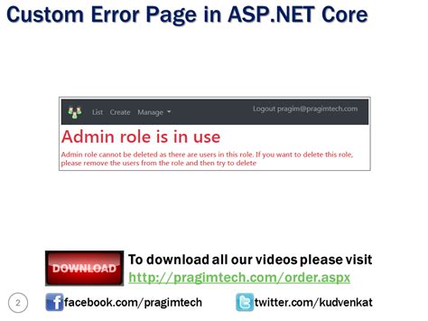 Sql Server Net And C Video Tutorial Custom Error Page In