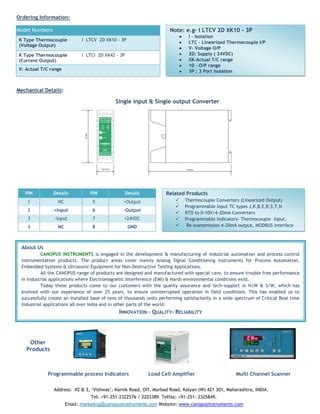 Thermocouple Transmitter Ma Canopus Instruments PDF