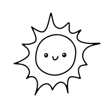 Premium Vector Cute Cartoon Hand Drawn Smiling Sun Drawing Sweet