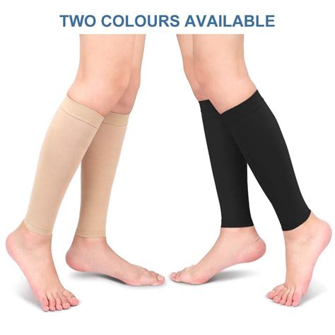 Calf Compression Sleeves 20 30mmhg Graduated Pressure For Swelling And Varicose Veins Black M