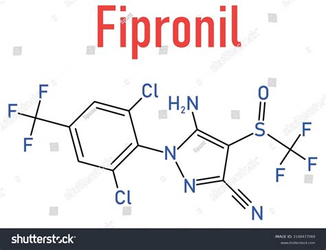 Fipronil Insecticide Molecule Skeletal Formula Stock Vector Royalty
