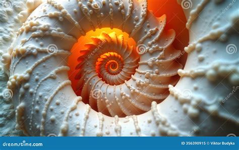 Nautilus Shell Spiral Design Abstract Biomimicry Pattern Illustrates