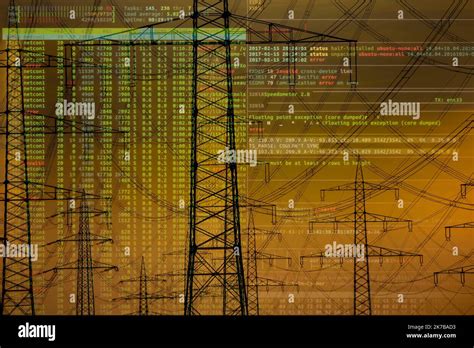 Symbolic Image Critical Infrastructure Blackout Danger Cyberterrorism Extra High Voltage