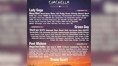 Coachella Line Up With Hours