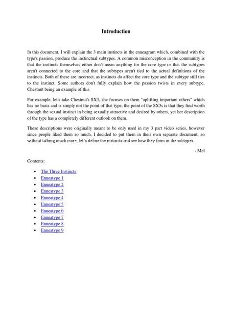 Mels Subtype Descriptions Pdf Enneagram Of Personality Greed