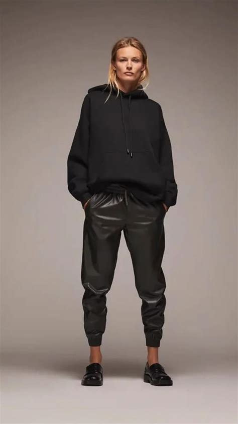 Pin By Erica On Fashion 2023 Leather Jogging Pants Outfits With