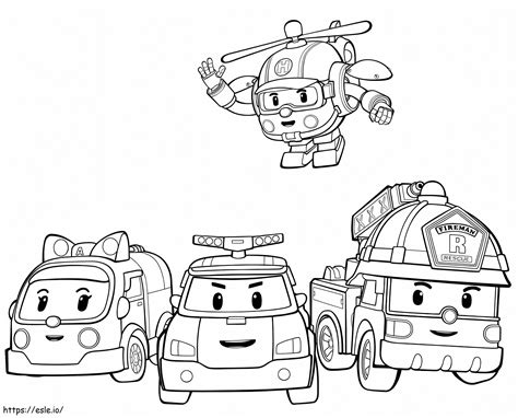 Robocar Poli 2 Gambar Mewarnai