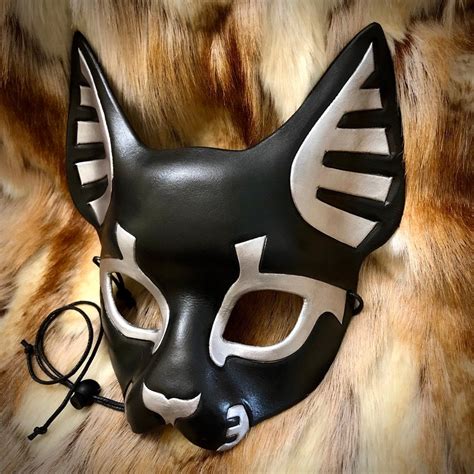 Art Deco Leather Cat Mask Bast Egyptian Goddess Costume Made To Order