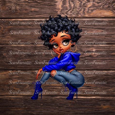 Black Betty Boop In Midnight Blue Cropped Hoodie Ripped Jeans High