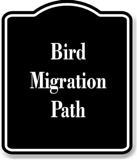 Bird Migration Path Black Aluminum Composite Sign 15 X18