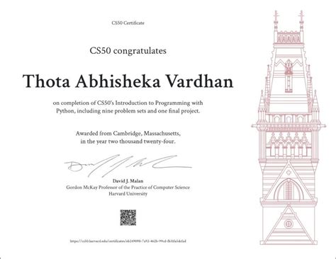 abhisheka vardhan thota on linkedin cs50 introduction to programming