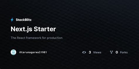 Nextjs Starter Stackblitz