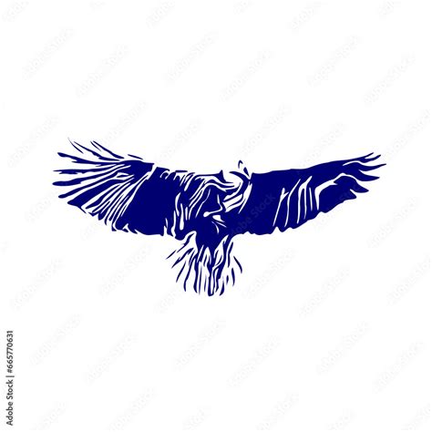 Line Sketch Of An Eagle As An Element For Making Logos Activity