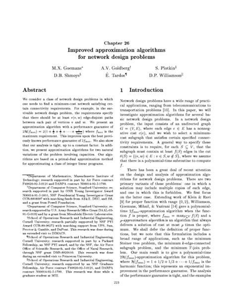 Pdf Improved Approximation Algorithms For Network Design Problems David Shmoys