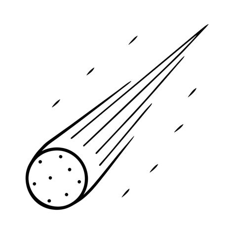 Outer Space Outline Design Space Clipart Meteor Streaking Meteor