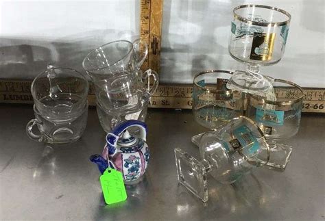 Glass Sets And Tiny Tea Pot Sherwood Auctions