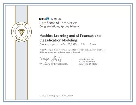 Certificate Ofcompletion Machine Learning And Ai Foundations