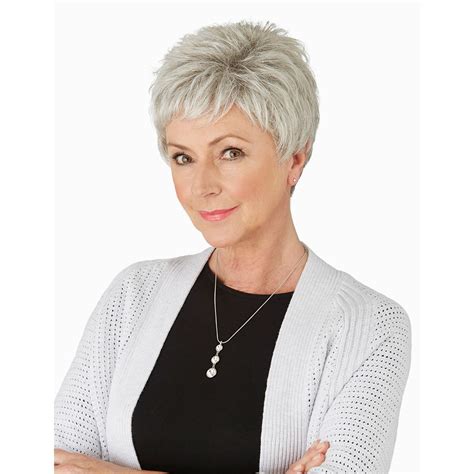 Cute Short Pixie Grey Hair Wig For Ladies
