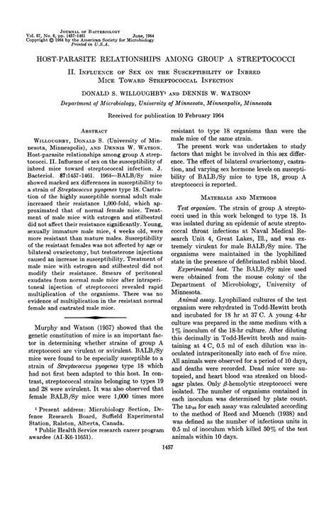 Host Parasite Relationships Among Group A Streptococci Ii Influence