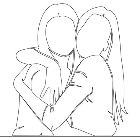 Girls Hugging Vector Images Over 25 000