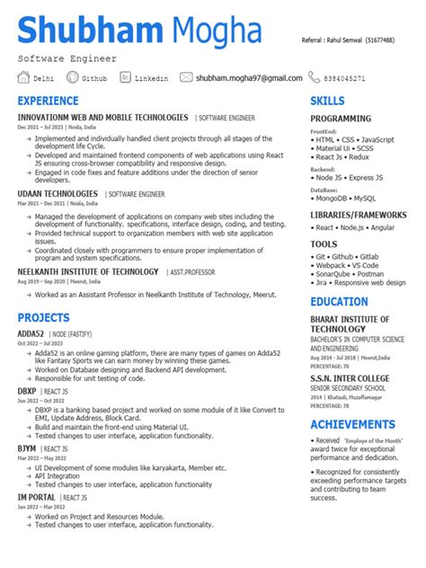 Shubham Mogha React Js Pdf Application Software World Wide Web