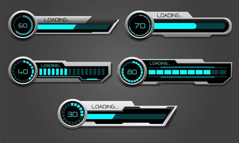 Premium Vector Hud Modern Loading Progress Bars User Interface Design Technology Cyber Blue