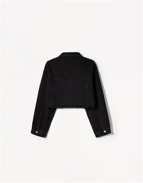 Cropped Denim Jacket Bsk Teen Bershka