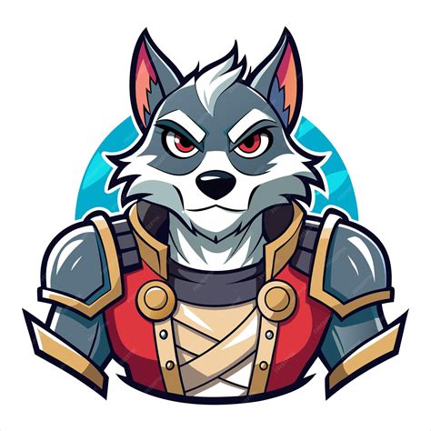Heroic Sticker Featuring A Courageous Wolf In Armor Marvel Comics Style Contour Vector Premium