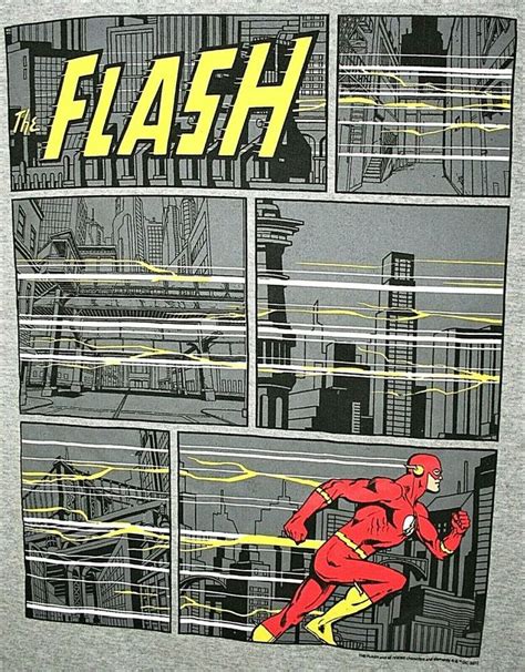 Retro The Flash Dc Comics Page Graphic Gray T Shirt New Sz Large 2021