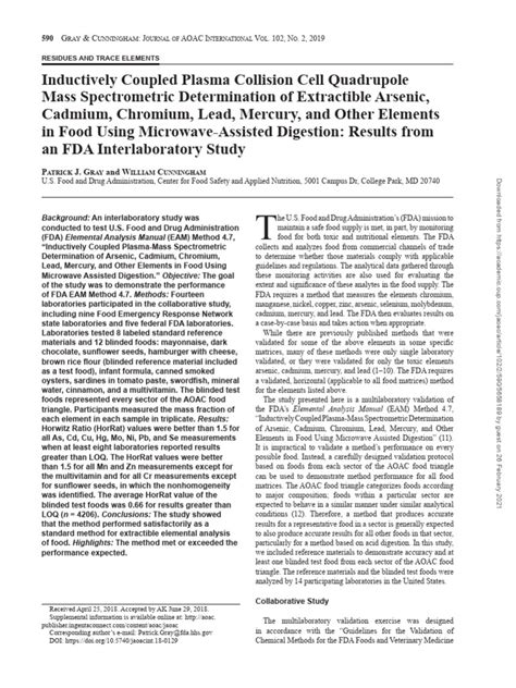 Inductively Coupled Plasma Collision Cell Quadrupo Pdf Detection
