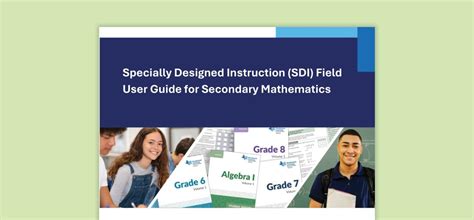 Specially Designed Instruction Sdi Field User Guide For Bluebonnet