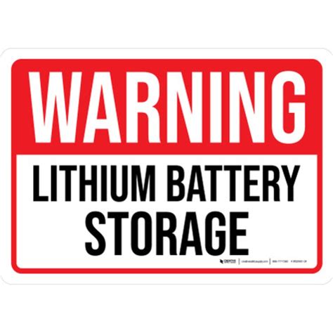 Warning Lithium Battery Storage Landscape Wall Sign Comprehensive Safety Signs And Labels For