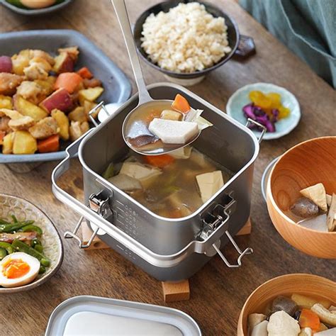 仔犬印（koinu） 角給食缶ミニ ステンレス 保存容器 持ち運び Ih対応 ガス 直火対応 日本製 燕三条 本間製作所 がらんどう