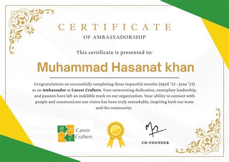 Muhammad Hasanat Khan On Linkedin Careers Careerscrafter Ambassador