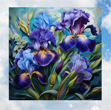Iris Window Cling Glossy Translucent Double Sided 3 Designs Etsy