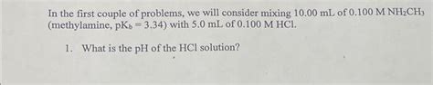 Solved In The First Couple Of Problems We Will Consider Chegg