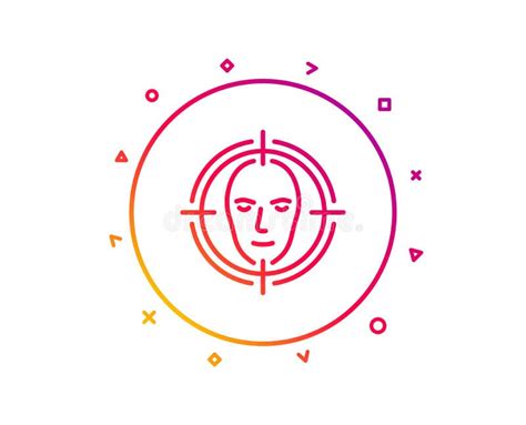 Face Detect Target Line Icon Head Recognition Sign Vector Stock Vector Illustration Of