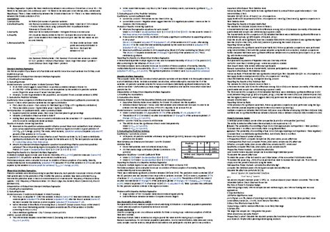 Cheat Sheet Exam Summary Multiple Regression Explains The Linear