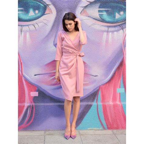 Wrap Cocktail Powder Pink Dress Concept A Trois Wolf And Badger